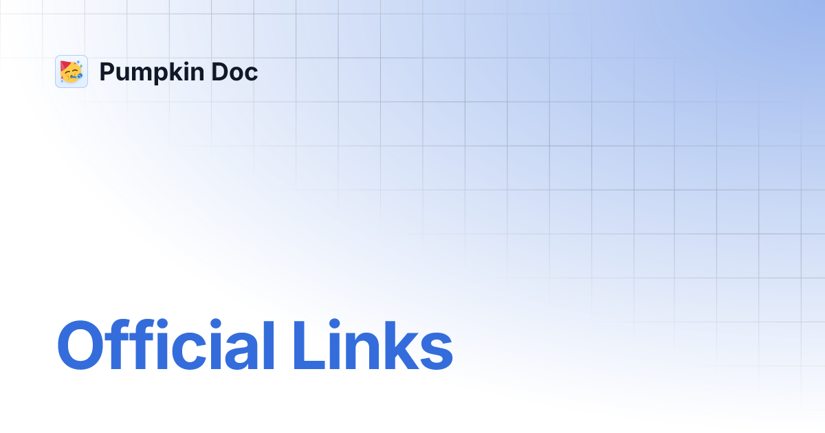 Official Links | Pumpkin Doc